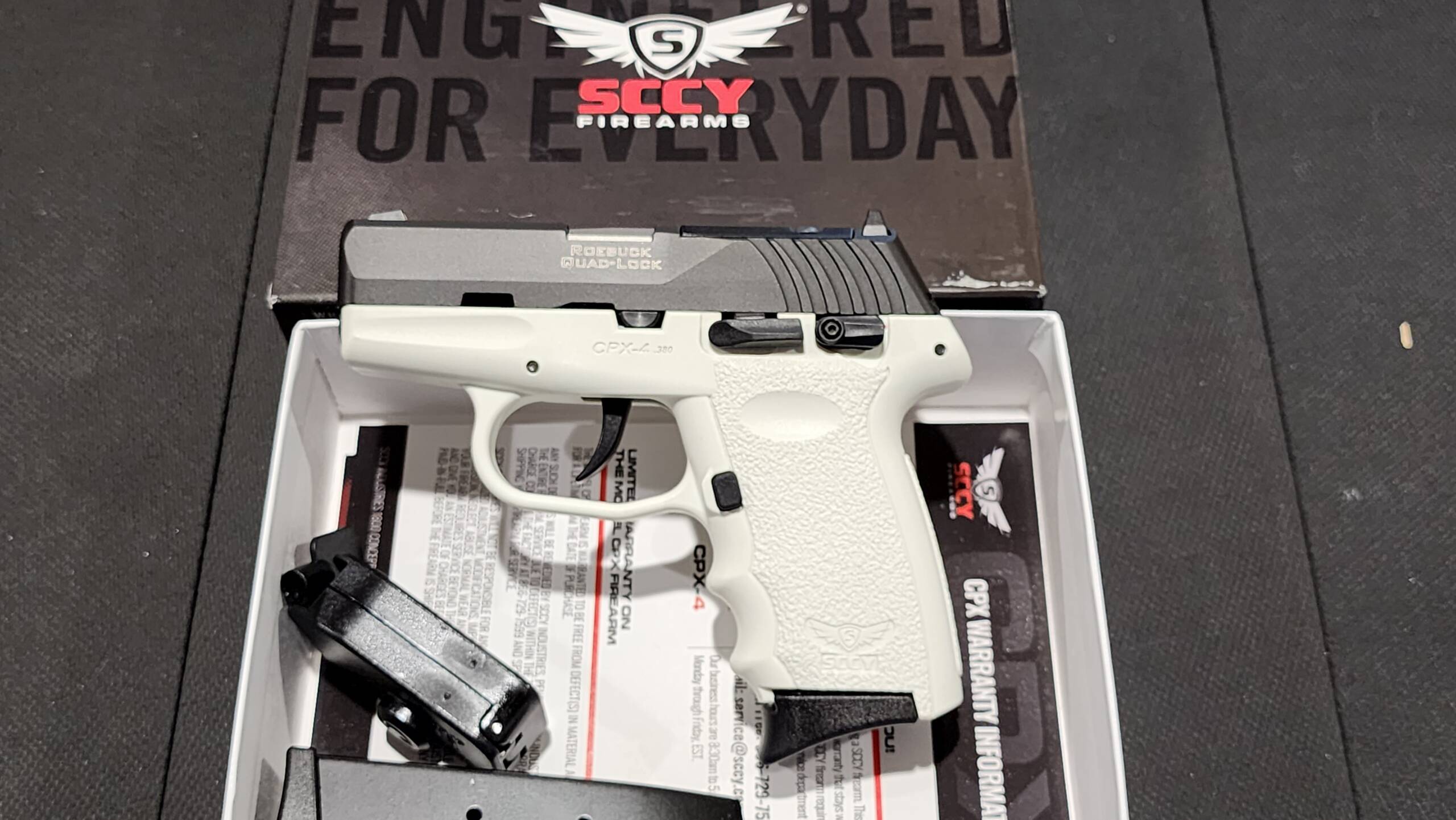 SCCY CPX4 White & Black, RDR & Safety 380auto 2mags CPX-4CBWTRDR NIB ...