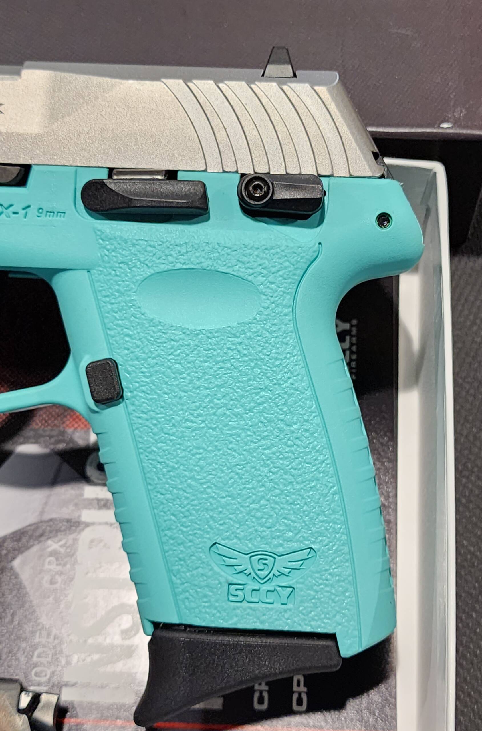 SCCY CPX1 SCCY Blue/Cyan Stainless w/Safety 9mm 2mags CPX-1TTSBG3 ...