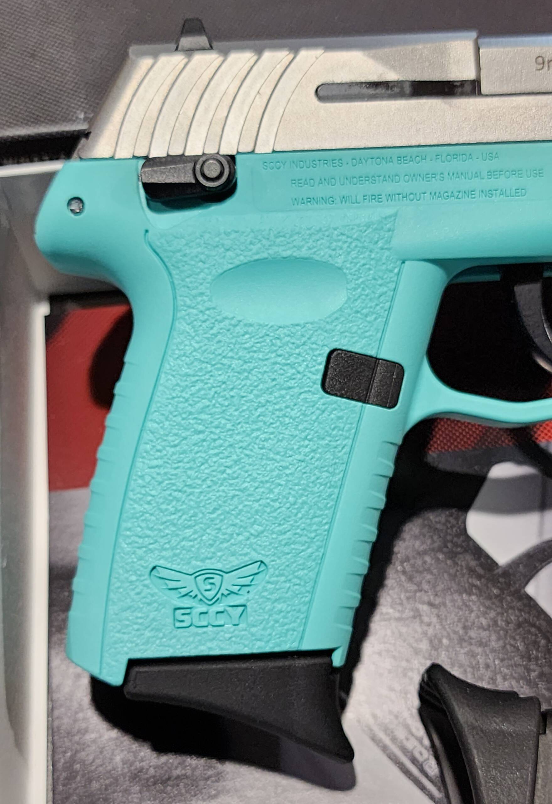 SCCY CPX1 SCCY Blue/Cyan Stainless w/Safety 9mm 2mags CPX-1TTSBG3 ...