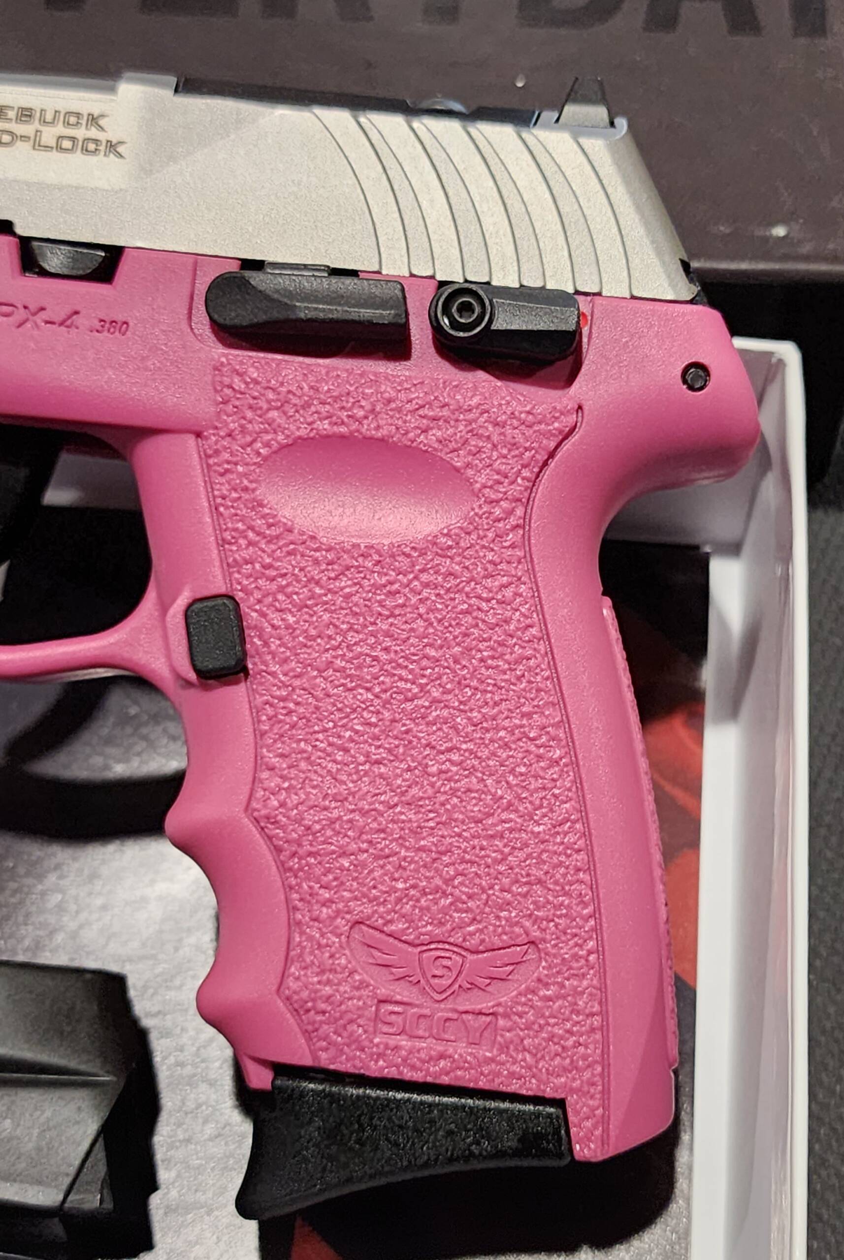 SCCY CPX4 Pink & Stainless, RDR & Safety 380auto 2mags CCPX-4TTPKRDR ...