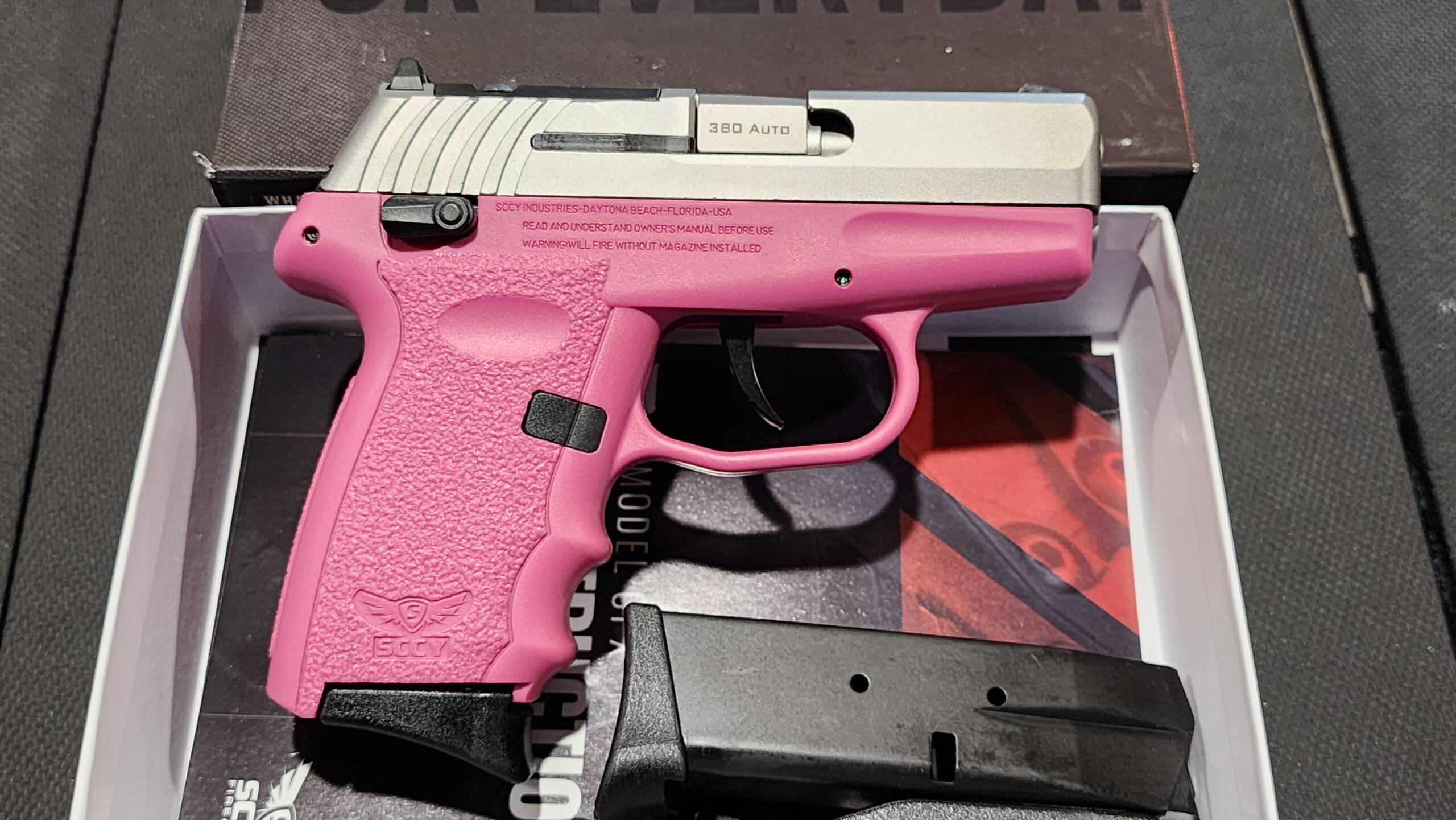 SCCY CPX4 Pink & Stainless, RDR & Safety 380auto 2mags CCPX-4TTPKRDR ...